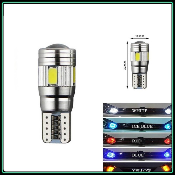 Led bec T10 W5W CANBUS pozitie 6 smd 5630, culoare galben, fara eroare ...