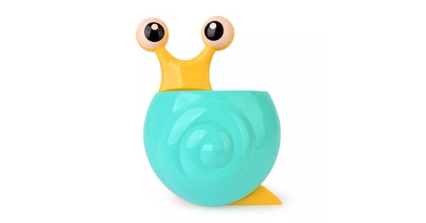 Suport pentru periute de dinti, pasta dinti - forma melc, culoare albastru