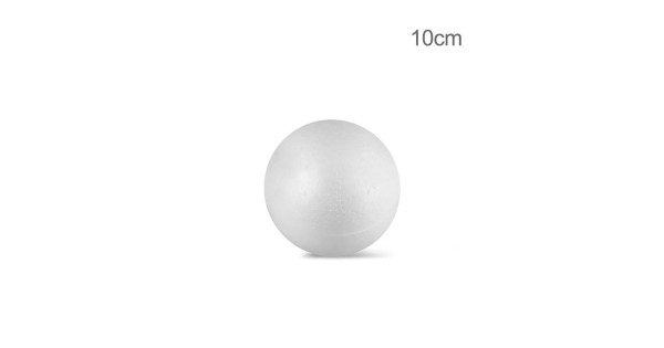 Polystyrene ball, white color, diameter 10 cm