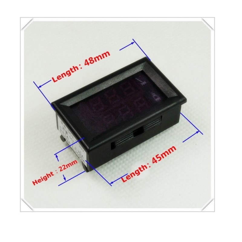 Voltmetru si Ampermetru digital 100 V 10 A rosu - albastru - shunt ...