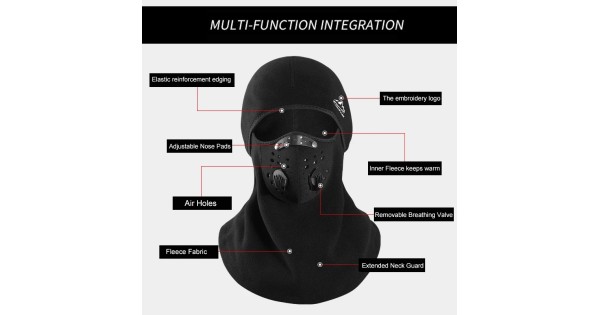 Masca protectie fata, cagula, culoare neagra, model CNN01, paintball ...